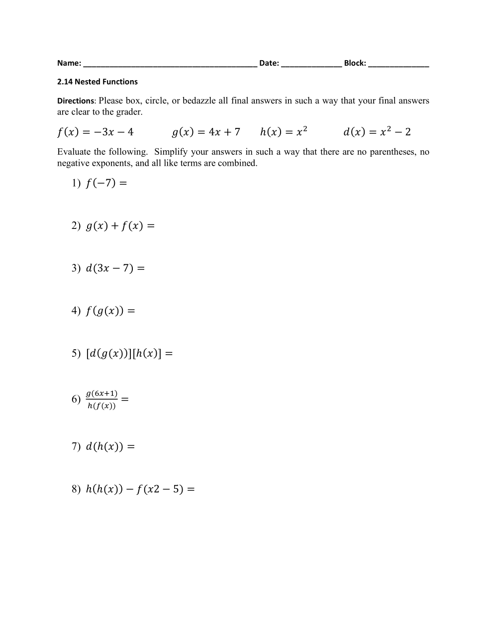 2.15 More Nested Functions - Ms. DuBois | Library | Formative