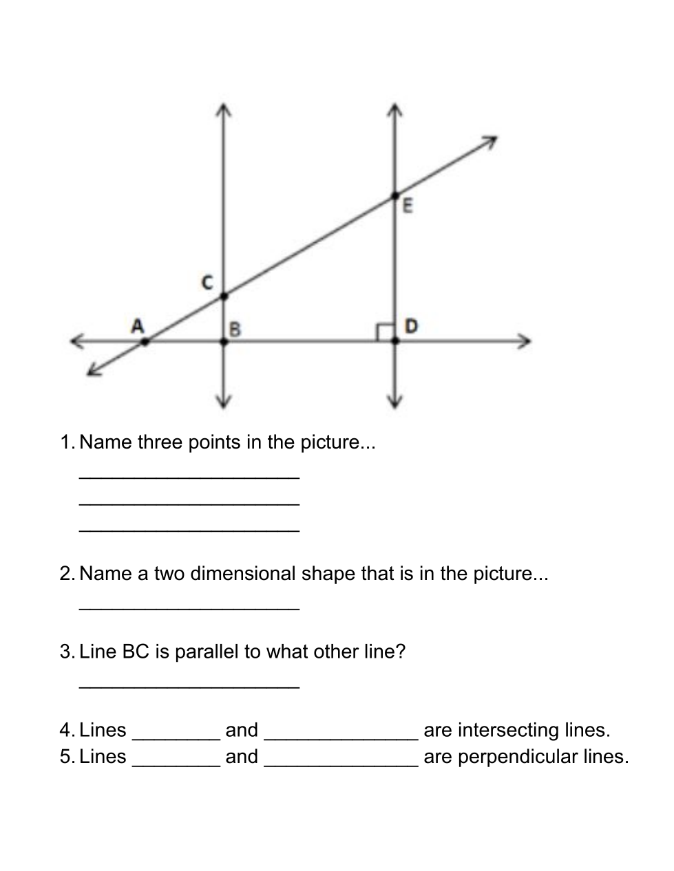 Math lines and segments picture - Donna ALLEN | Library | Formative
