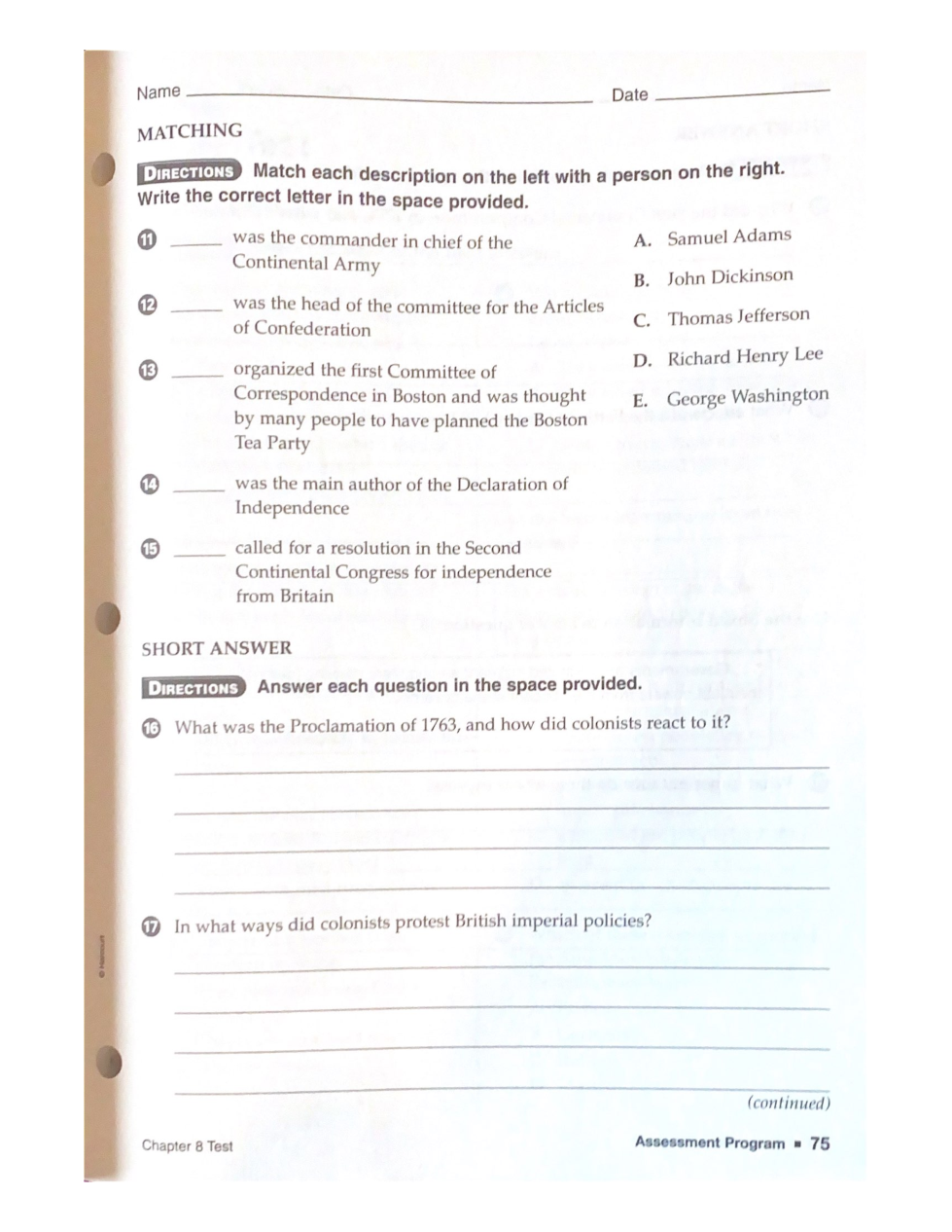 Chapter 8 Social Studies Test - open book - Laura Johnson | Library ...