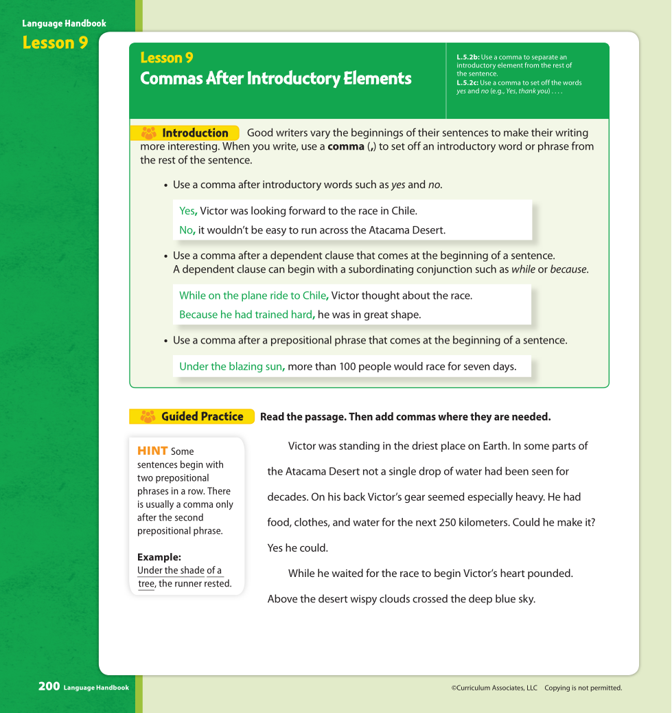 Lesson 9: Commas After Introductory Elements - Jennifer Snelling ...