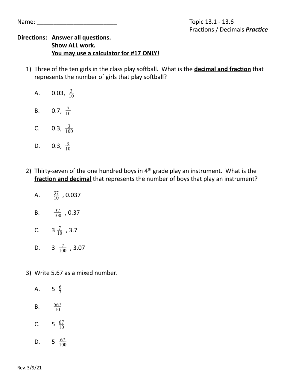 Envision Math Topic 13.1-13.6 Practice Test - Rayanne Parry | Library ...