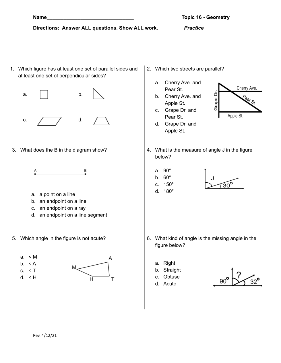 Envision Topic 16 Practice Test - Rayanne Parry | Library | Formative