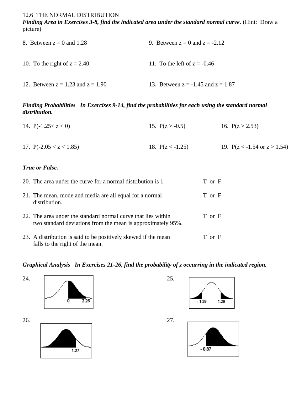 NORMAL DISTRIBUTION PRACTICE (hughes 6 stat) - Hughes, Patricia ...