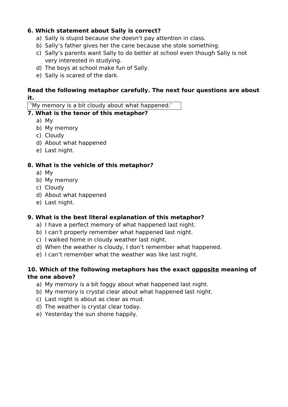 7F Poetry Quiz 1 - OADV English | Library | Formative