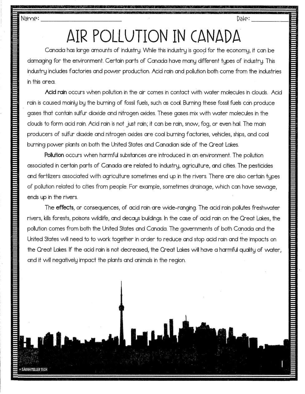 Cold Read - Air Pollution in Canada - Shronda Smith | Library | Formative