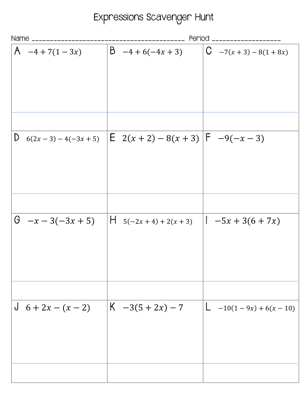 7LRIS Expressions Scavenger Hunt - Doni Bateman | Library | Formative