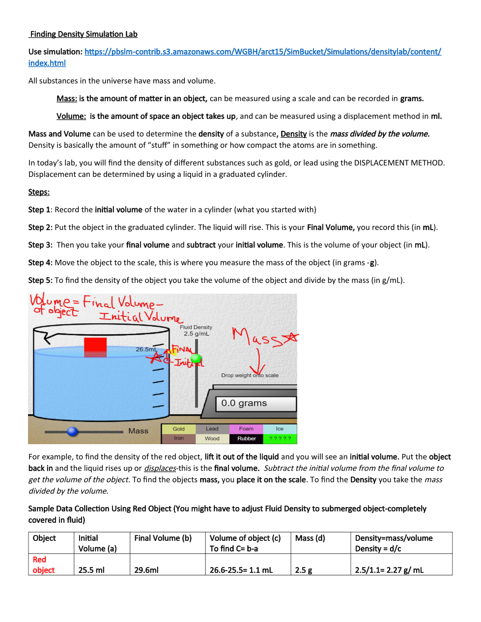 1.4 Density Lab - Rachel Cleary | Library | Formative