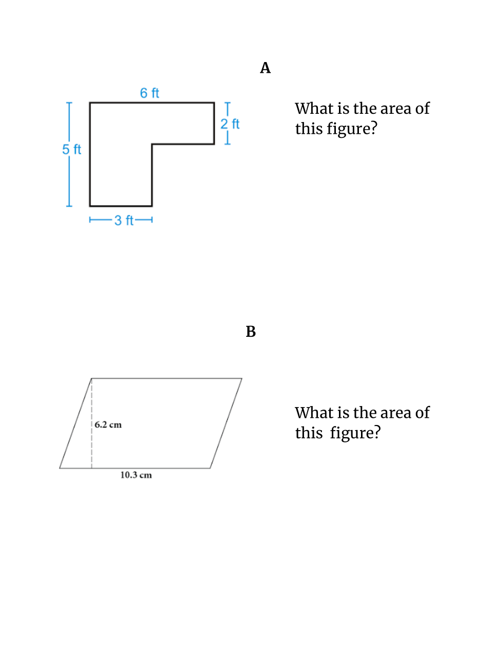 Area of composite shapes task cards - Emily Brown | Library | Formative