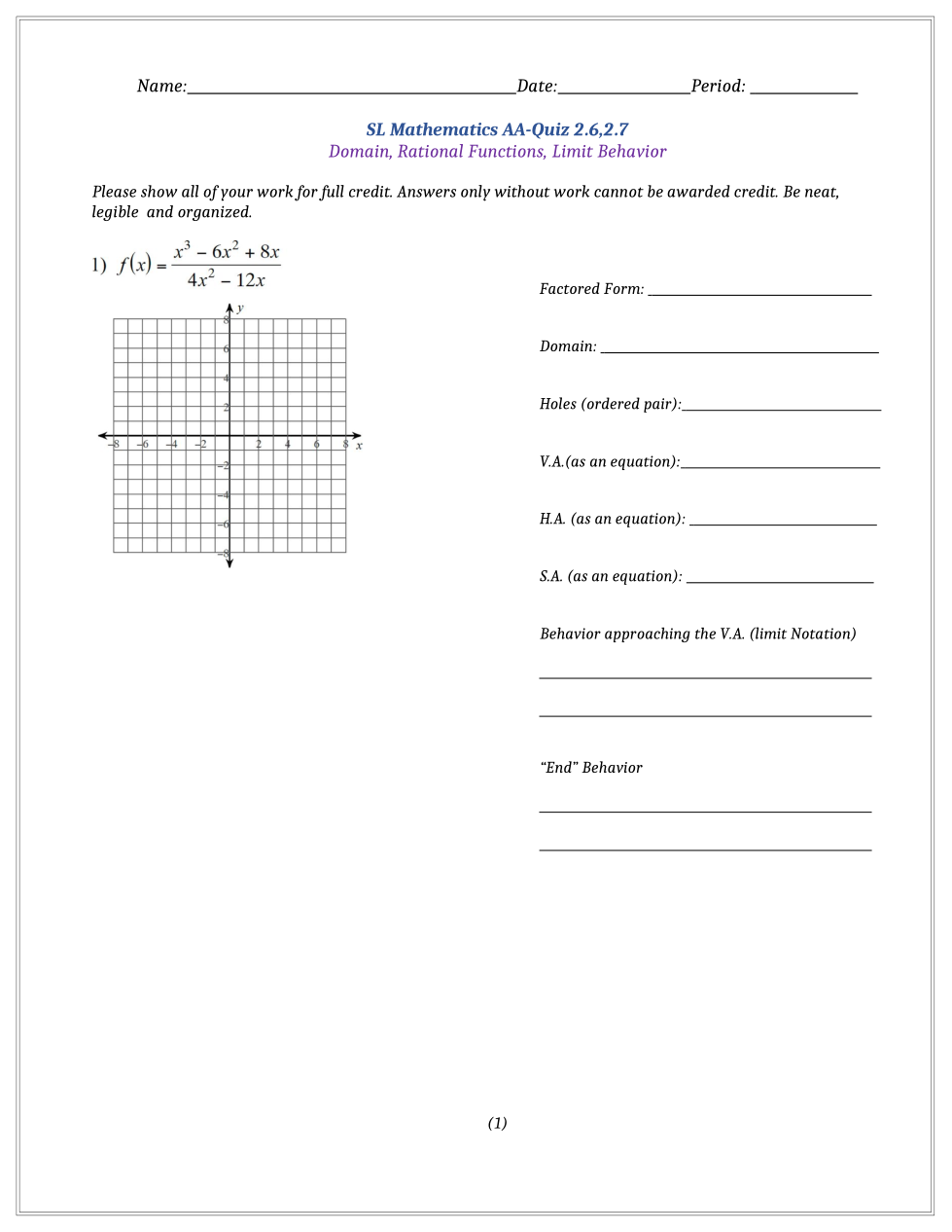 QUIZ RATIONAL FUNCTIONS - Hughes Patricia | Library | Formative