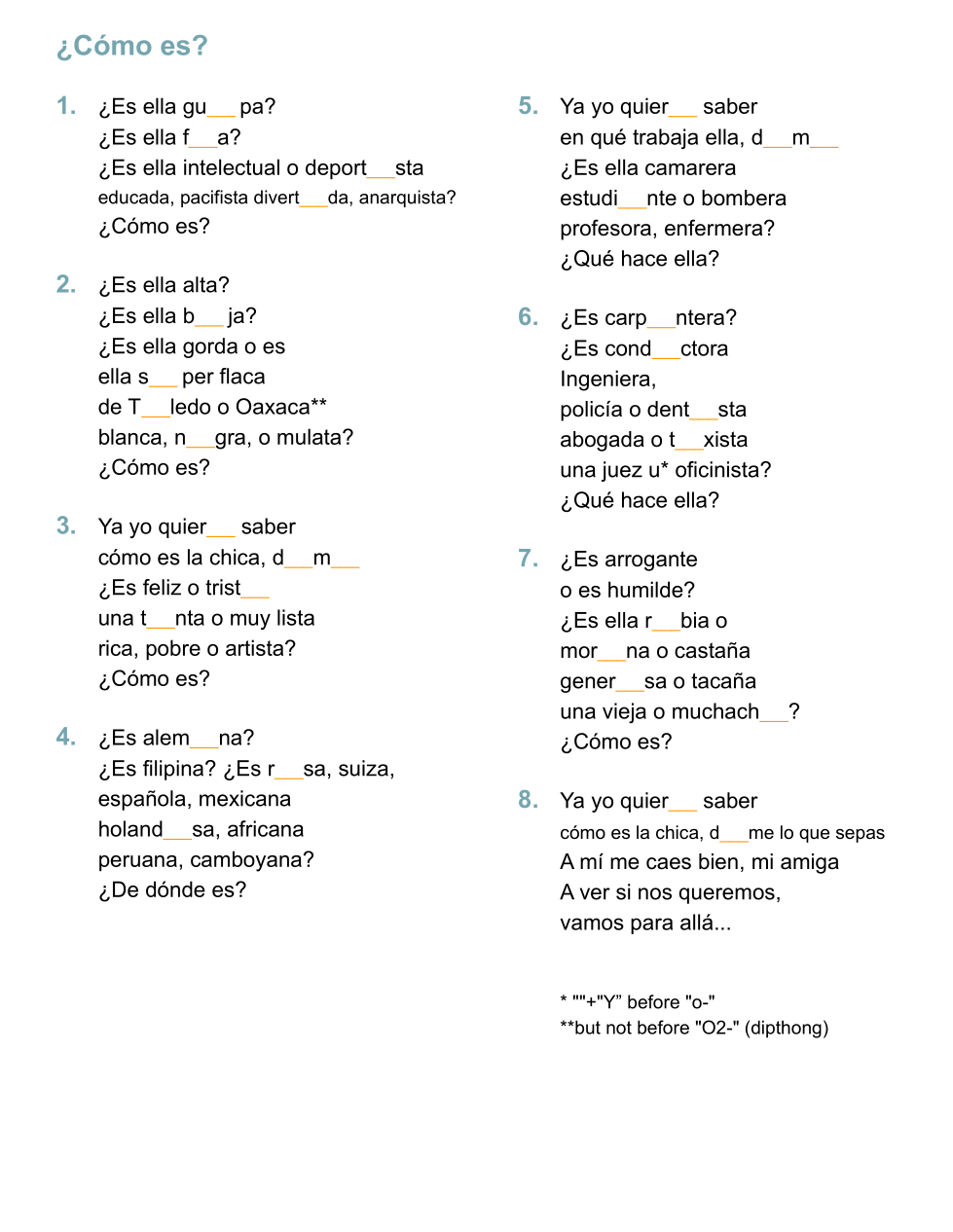 1B ¿Cómo es? - Serafín Ramírez | Library | Formative