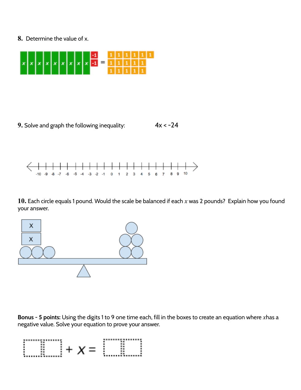 Equations and Inequalities Test - Grant Cain | Library | Formative
