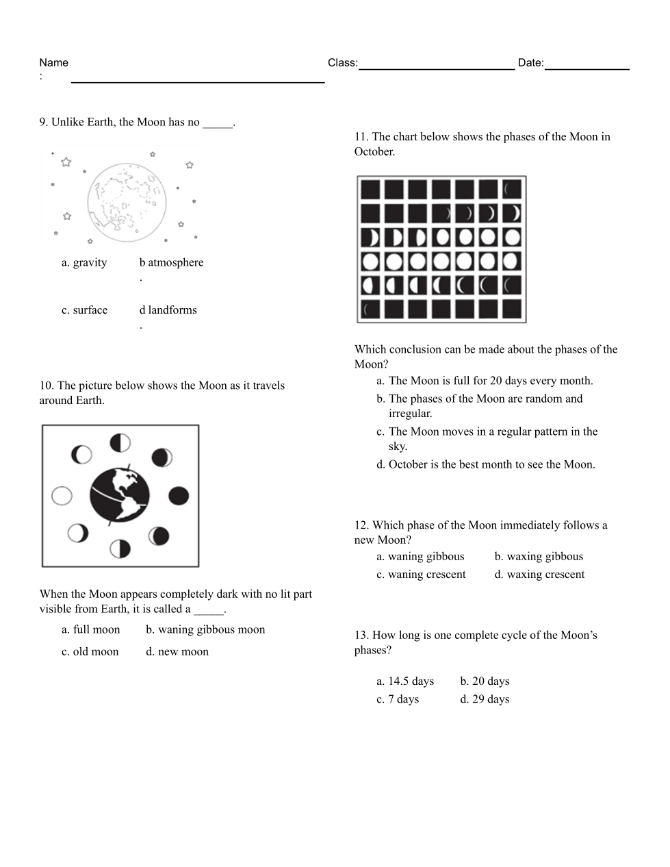 Science Unit 2- Space Test 21-22 - Kelley Smythe | Library | Formative