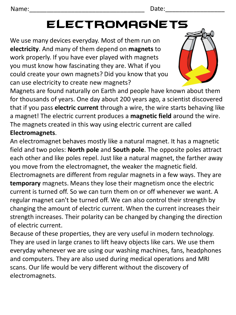 Friday: Electromagnet Reading - Kadie Birch | Library | Formative