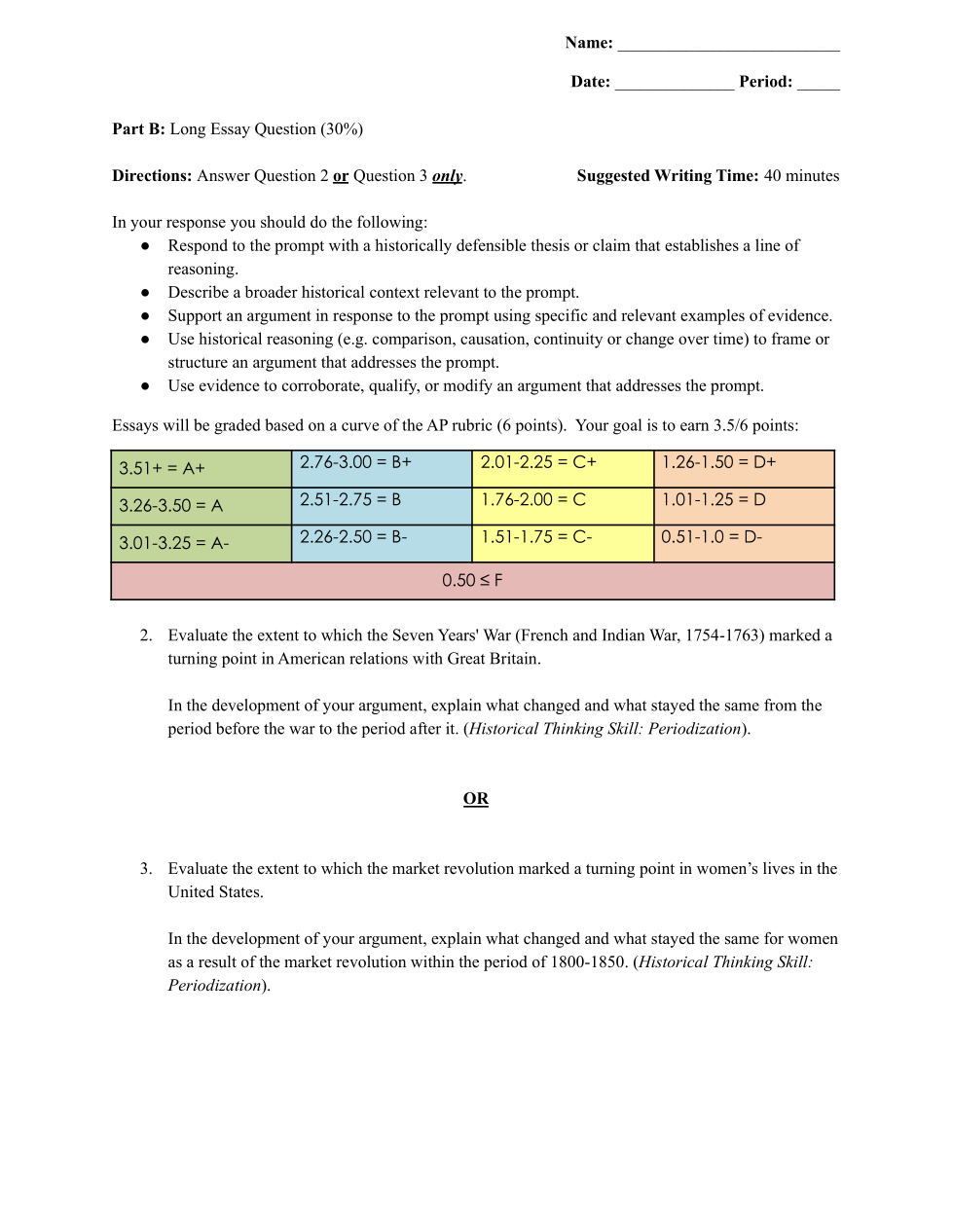 Semester Final Exam: LEQ & Graphic Organizer - SY22 - Haiyen Truong ...