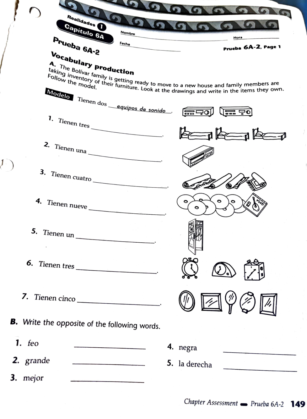 Realidades 1 6A - Cristina Marchese | Library | Formative