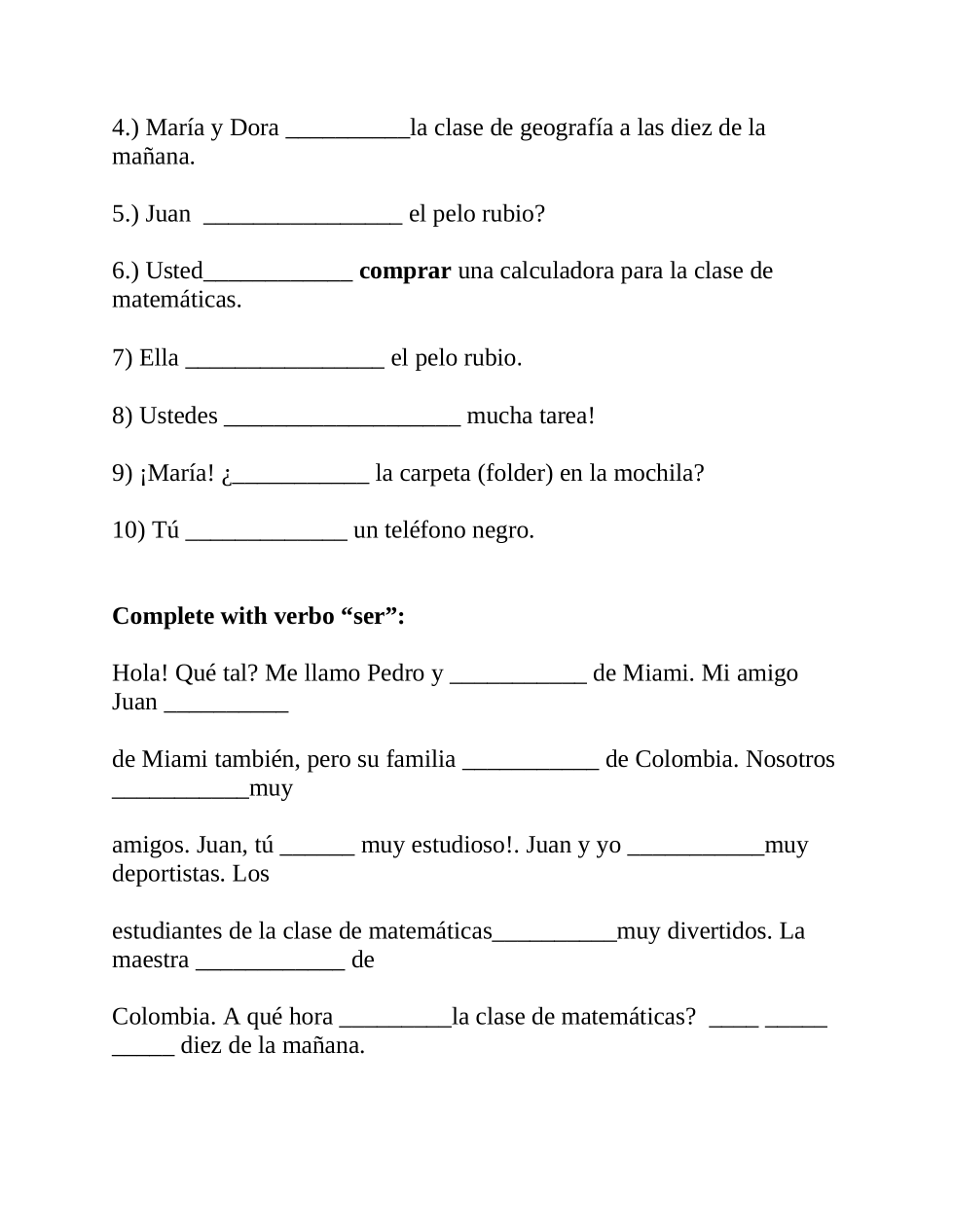 3/21/22: WARM-UP: Verbos ser, gustar, tener y tener que: - Marcela ...