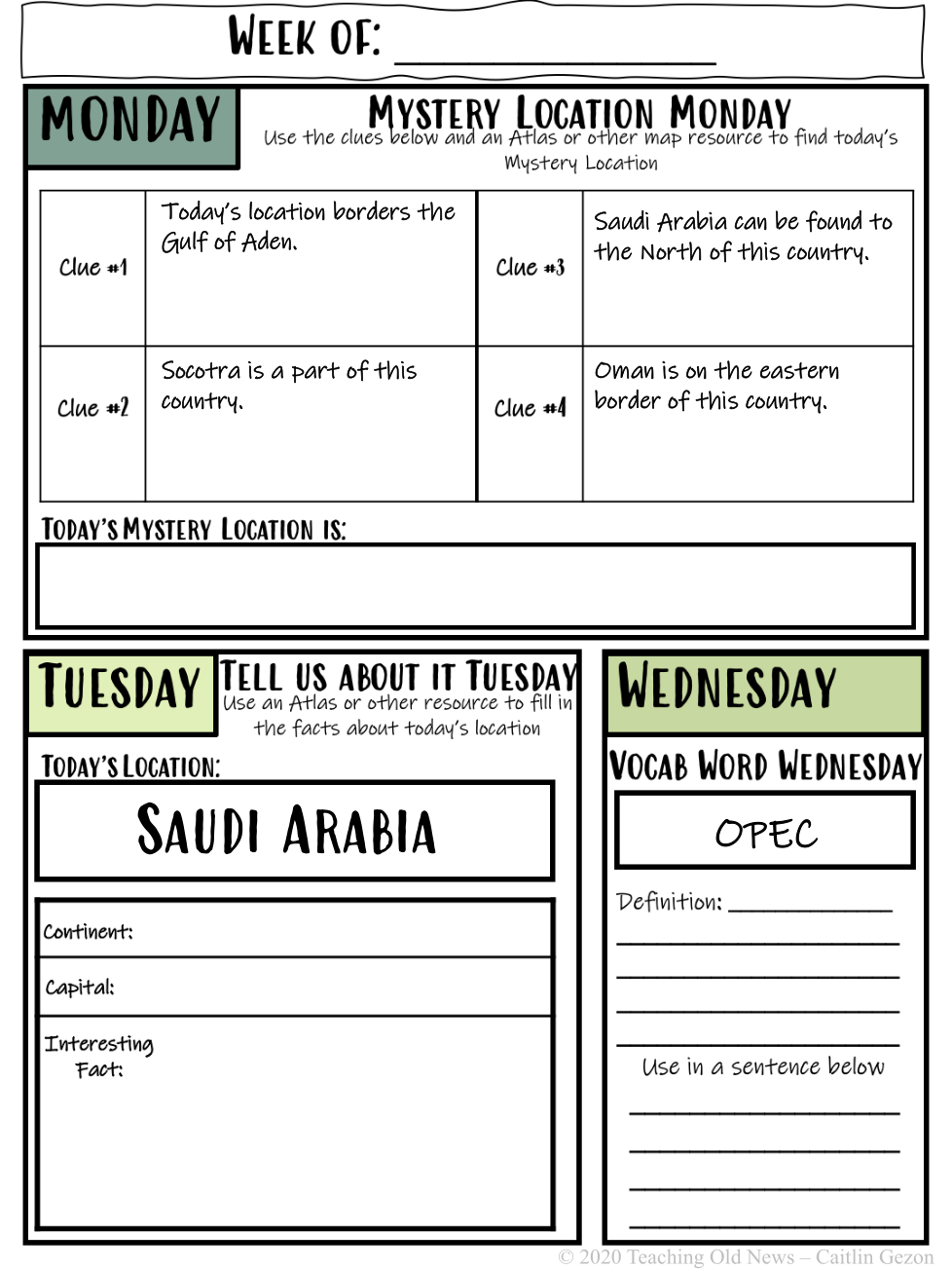 Daily Geography Warm-up #24 - Tina Reckamp | Library | Formative
