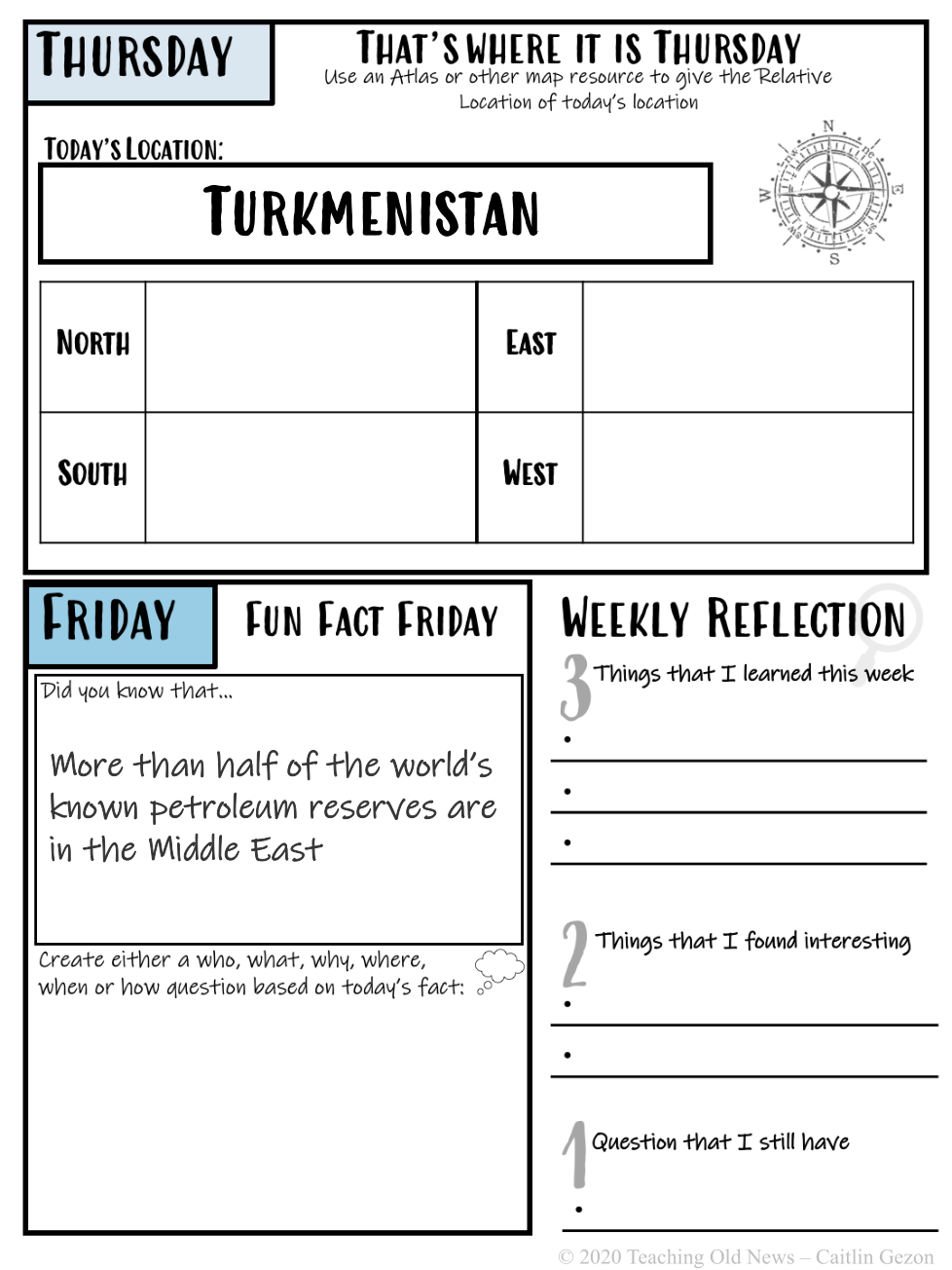 Daily Geography Warm-up #24 - Tina Reckamp | Library | Formative