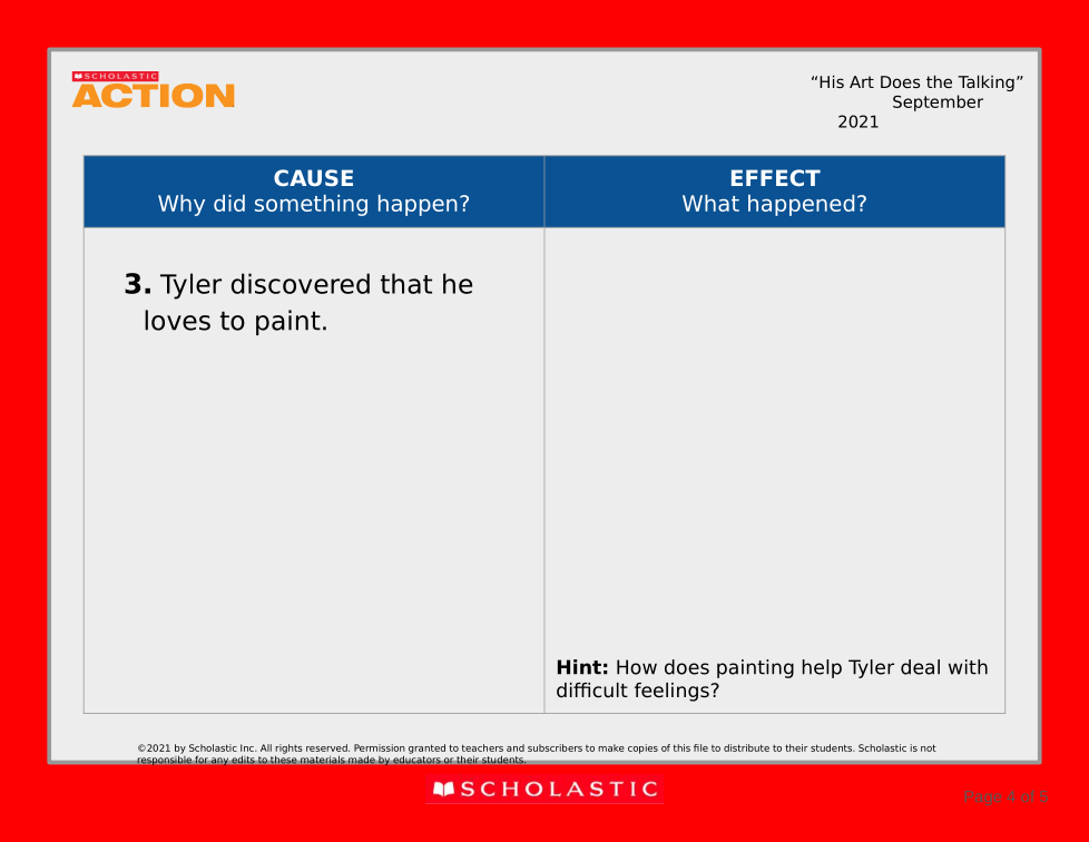 Tyler s Art Cause Effect LUCY OHARE Library Formative