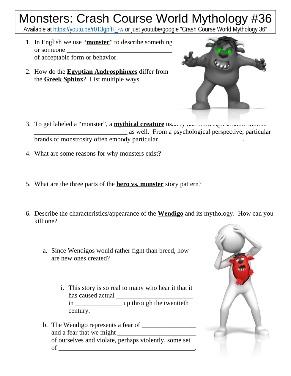 Crash Course Mythology #36: Monsters - Michael Garcia | Library | Formative