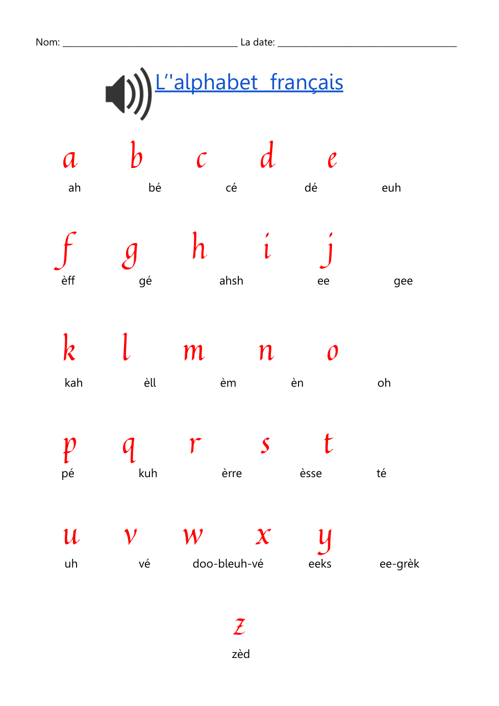 L'Alphabet français - Magali F Le Bouder | Library | Formative