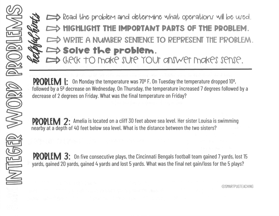Integer Word Problems/Test Review - Nicole Davis | Library | Formative