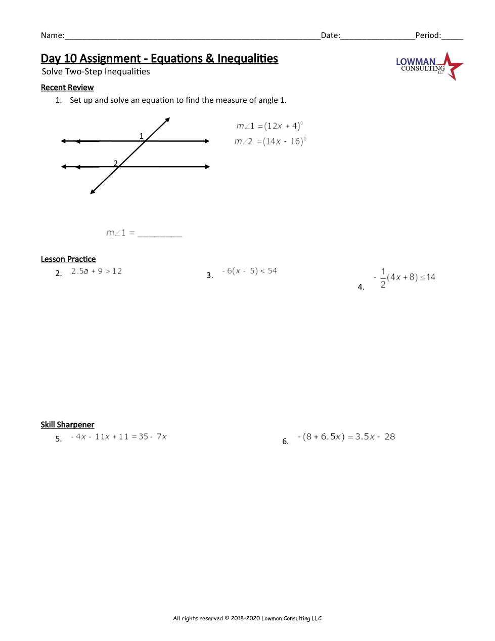 2.10 Solve 2-Step Inequalities - Chase Hardin | Library | Formative