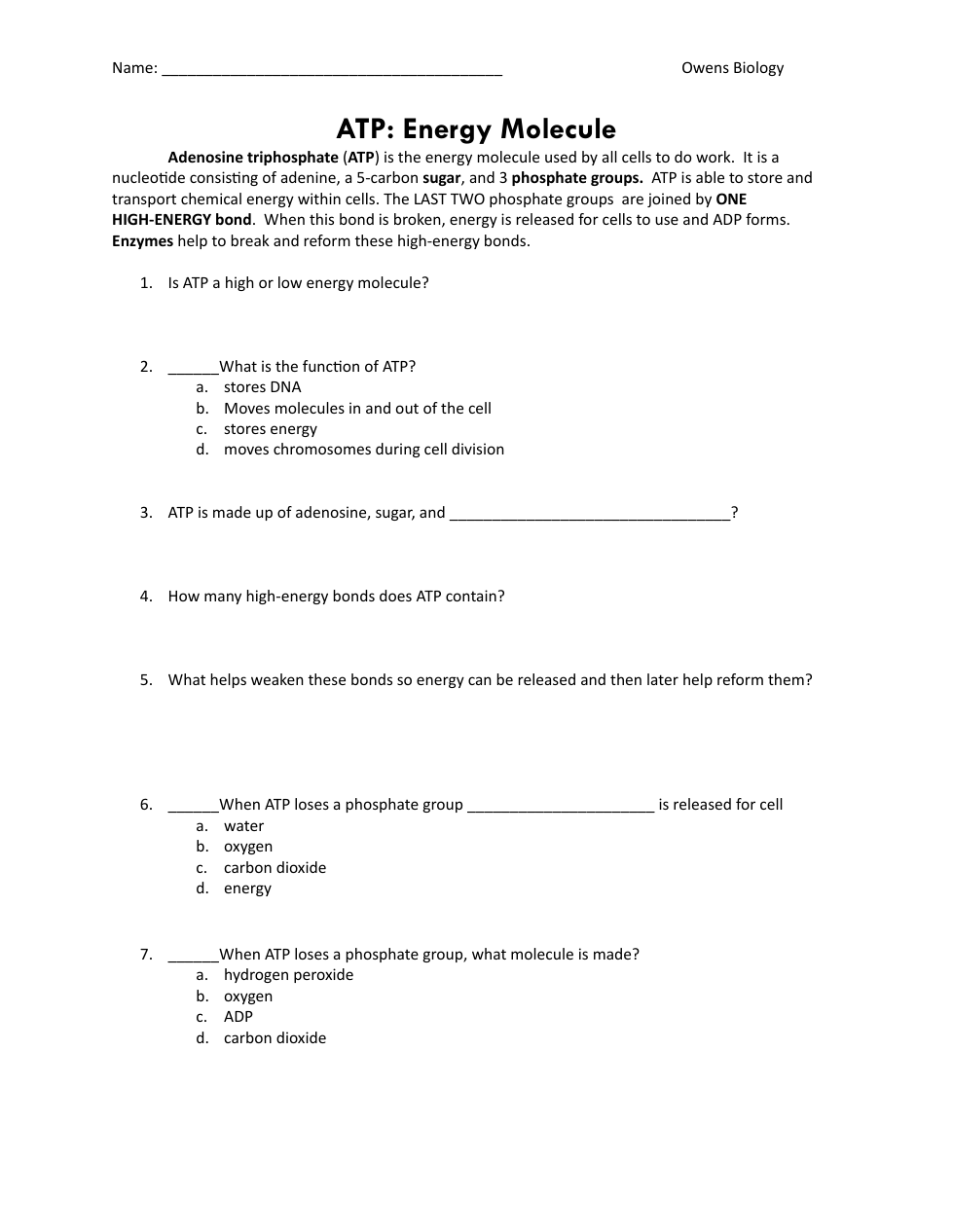 ATP and Photosynthesis - Katelyn Owens | Library | Formative
