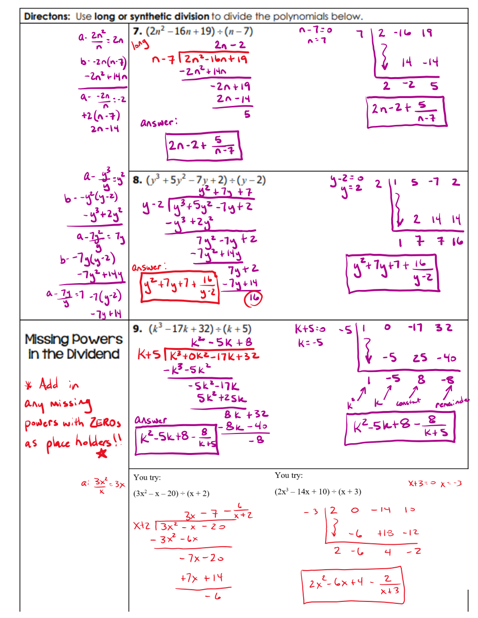 10/17/2022-HW Long & Synthetic Division - Melanie S Boyd | Library ...