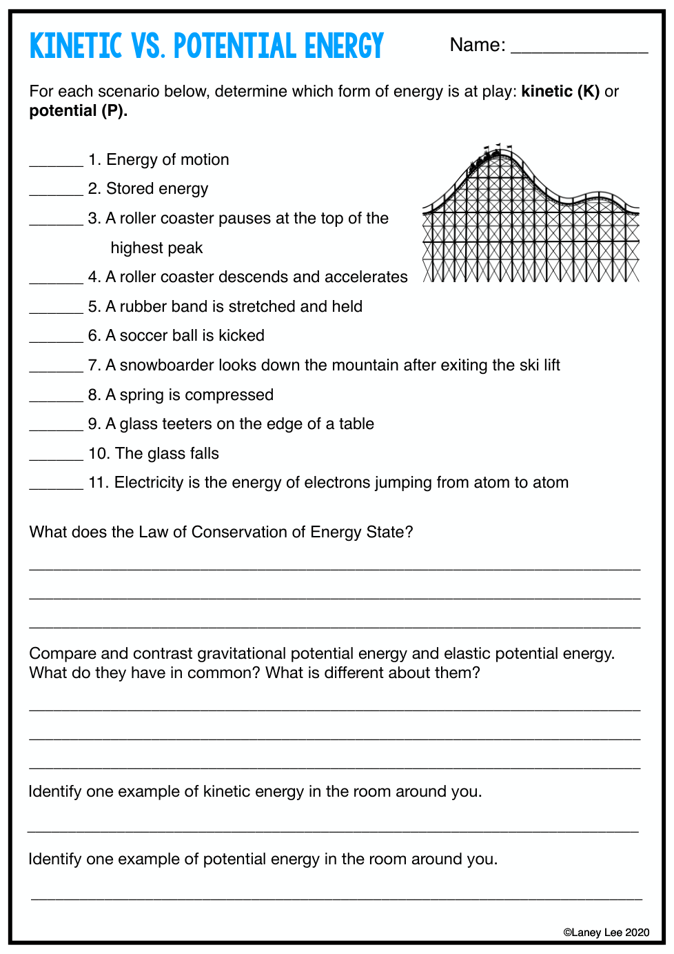 Homework 6.8A Potential Kinetic Energy - Staci Robinson | Library ...