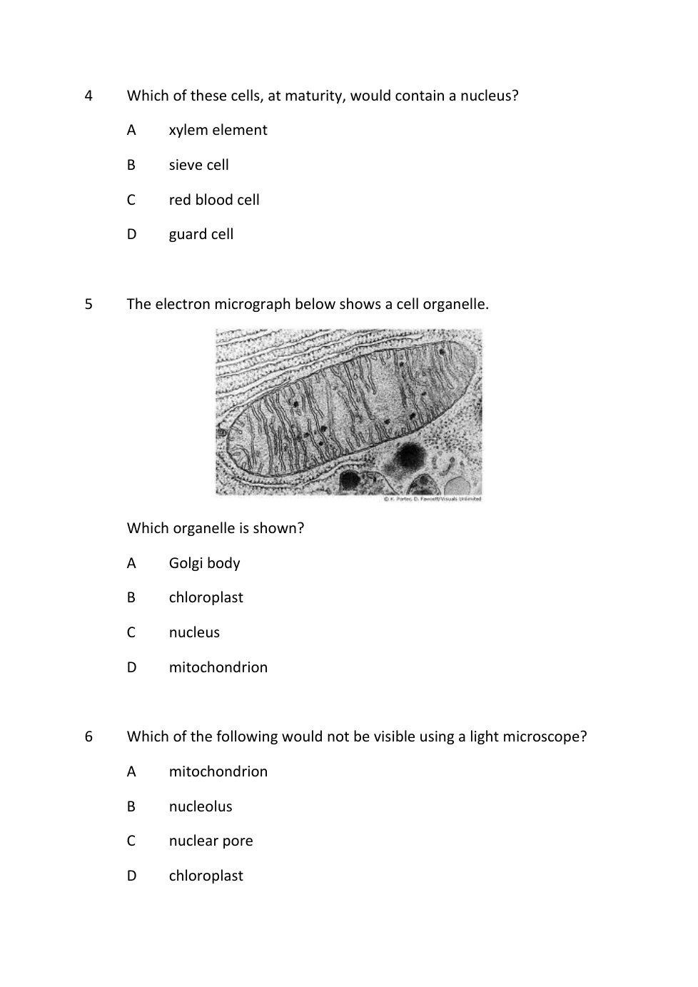 Cells multiple choice 2 - Sophie Pratt | Library | Formative