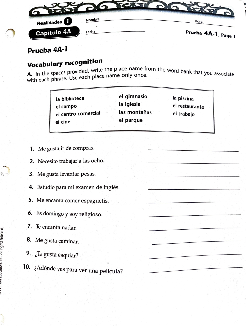 Realidades 4A - Cristina Marchese | Library | Formative