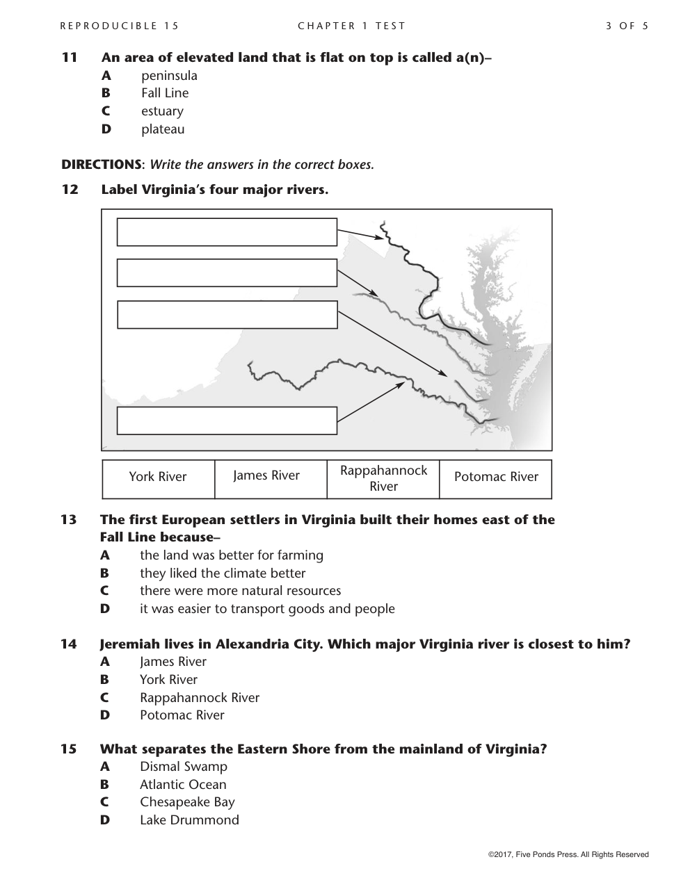 VA Studies Chapter One Test: The Geography of Virginia - Elise Jernigan ...