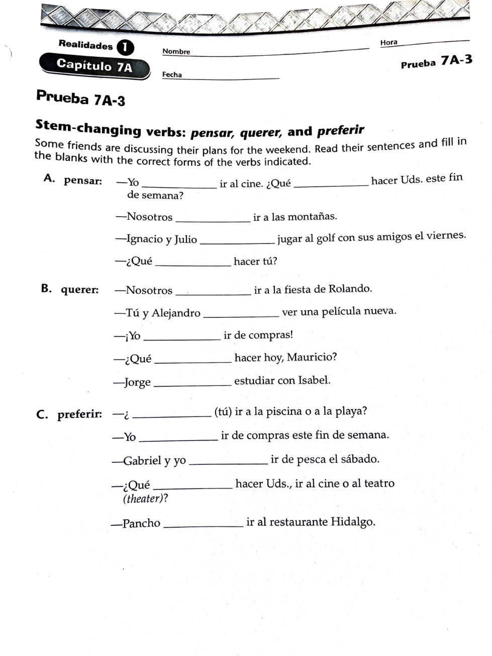 Realidades 7A - Cristina Marchese | Library | Formative