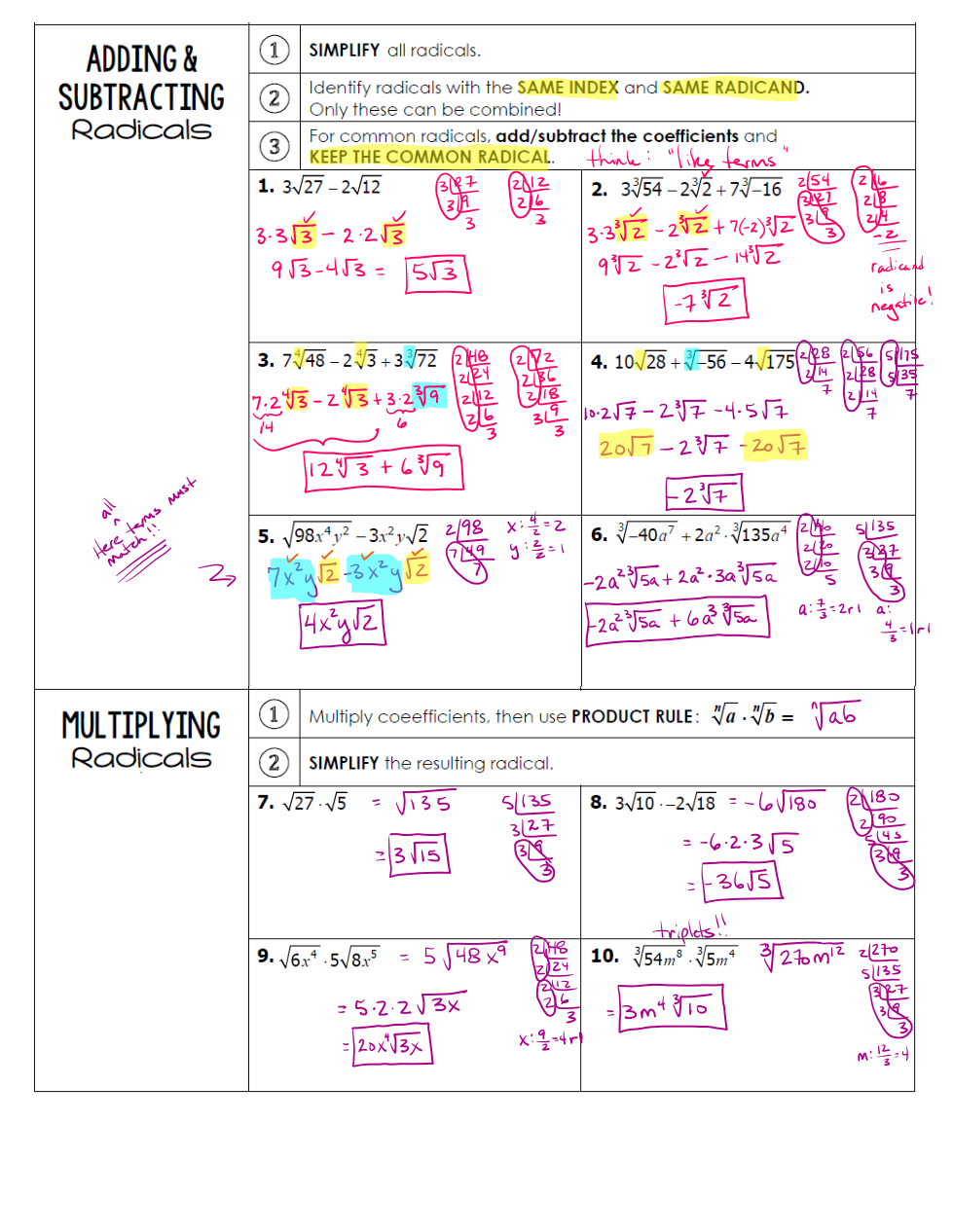 11/16/2022-HW Simplify, Add/Sub, Multiply Radicals - Melanie S Boyd ...