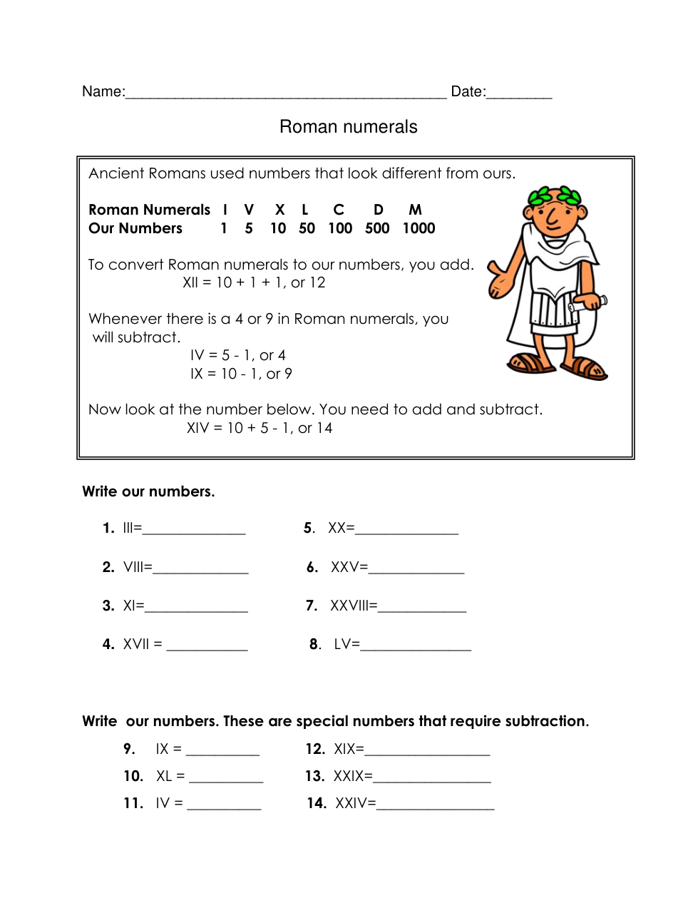 Learning Roman Numerals - Brandon Sweeney | Library | Formative