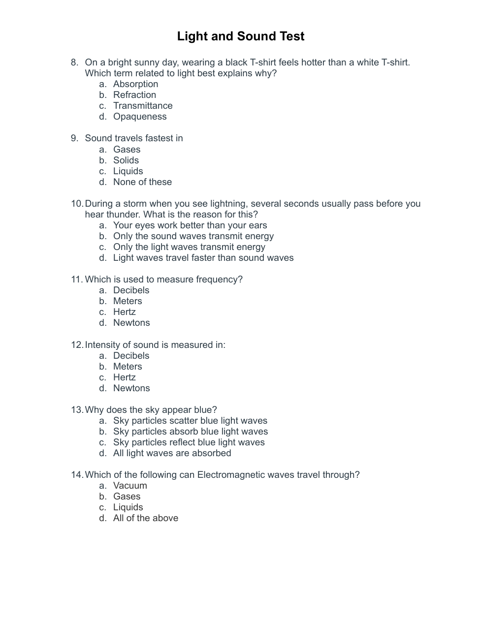 Unit Test: Light & Sound - Jenna Pruett | Library | Formative