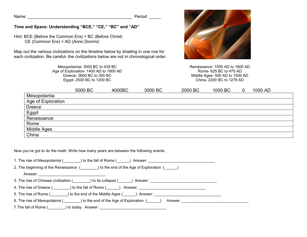 Timeline and Space: Understanding BC, BCE, AD, and CE - HEIDI MERCHANT ...