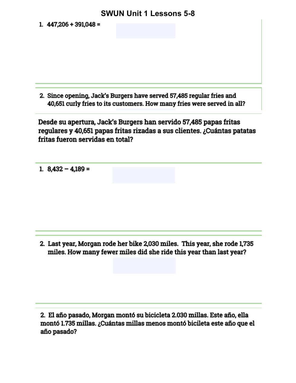 SWUN Unit 1 Lessons 5-8 - Cynthia Mendoza | Library | Formative