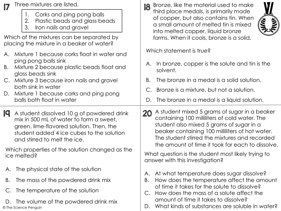 SPE: Mixtures Task Cards - Elida Cruz | Library | Formative