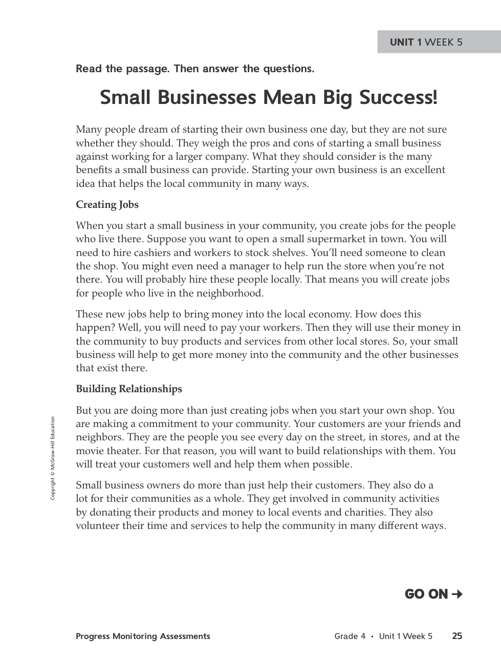 Unit 1 Week 5 Wonders Assessment - Melissa Rollins Geary | Library ...