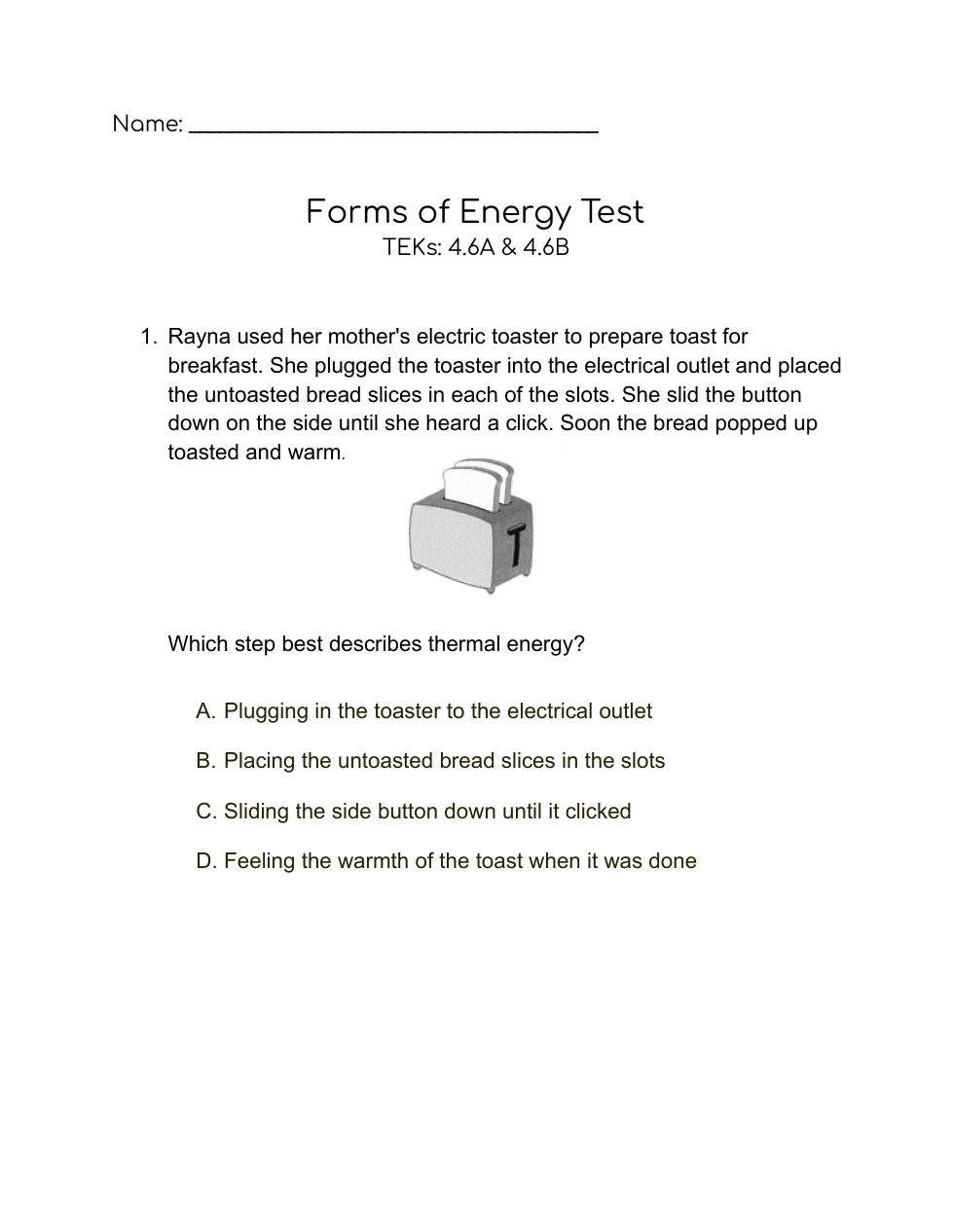 Unit 3: Forms of Energy *Oral - Caitlin De La Puente | Library | Formative