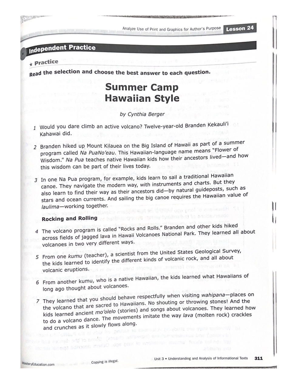 SPE: Text & Graphic Features Assessment - Elida Cruz | Library | Formative