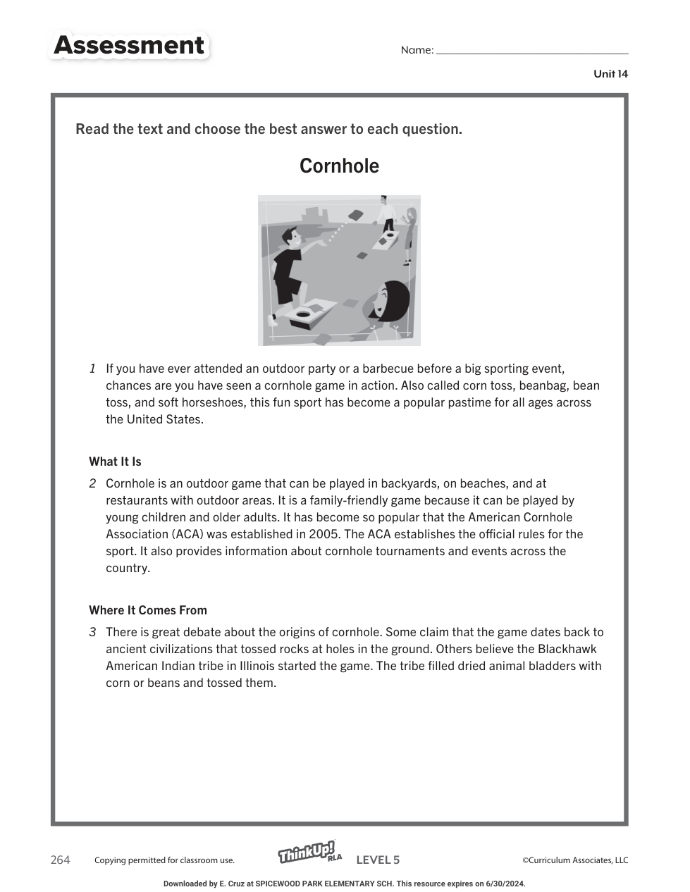 SPE: Text & Graphic Features Assessment - Elida Cruz | Library | Formative