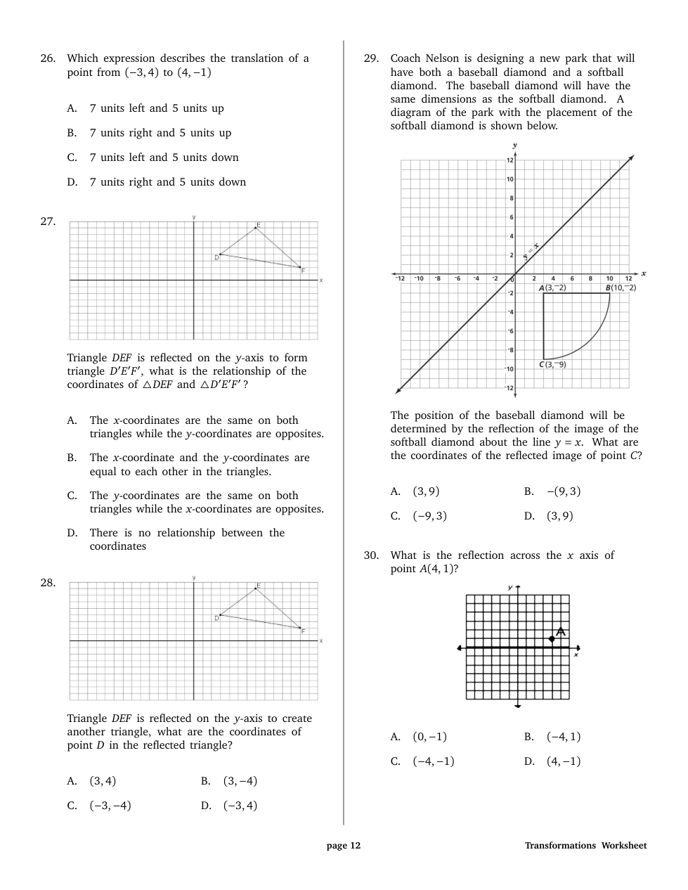 Geometry Homework Transformations - David Achinstein | Library | Formative