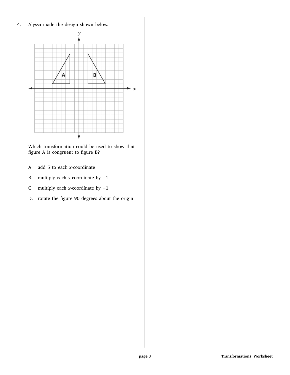 Geometry Homework Transformations - David Achinstein | Library | Formative