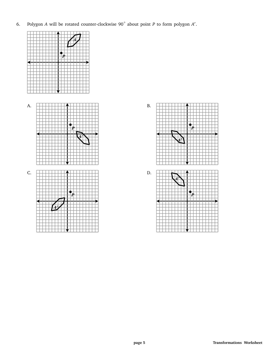 Geometry Homework Transformations - David Achinstein | Library | Formative