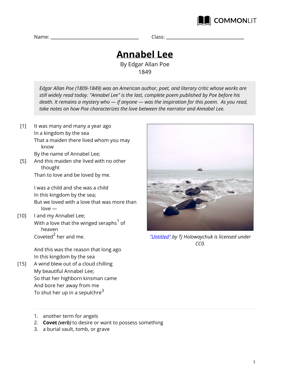 Annabel Lee - Christine Mullins | Library | Formative