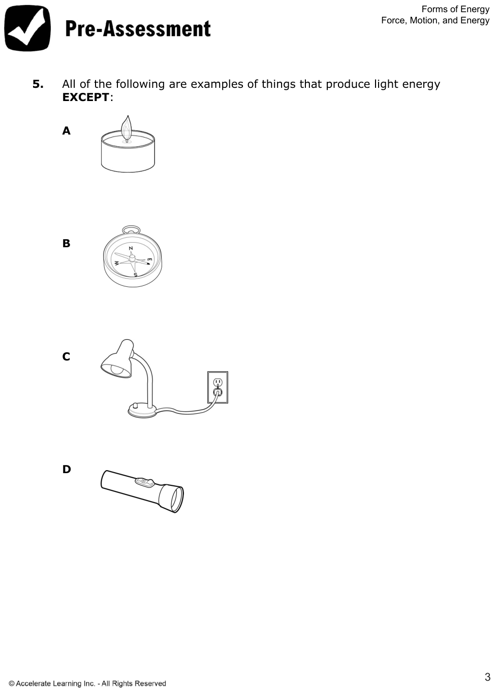 Forms of Energy Pre-assessment - Bonnie Houck | Library | Formative