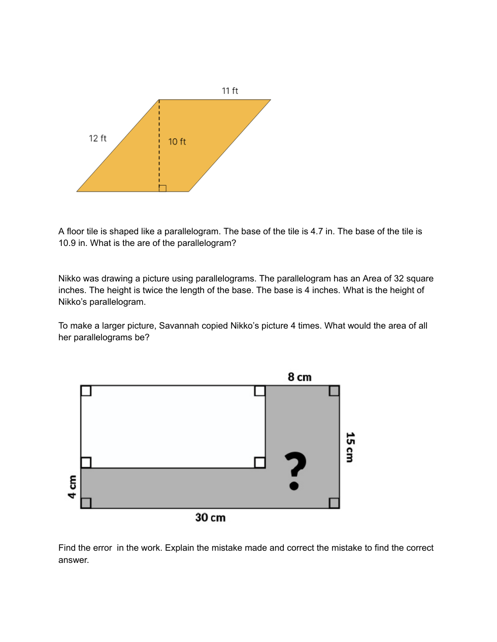 Area of Parallelogram 2 - Brittany Majors | Library | Formative